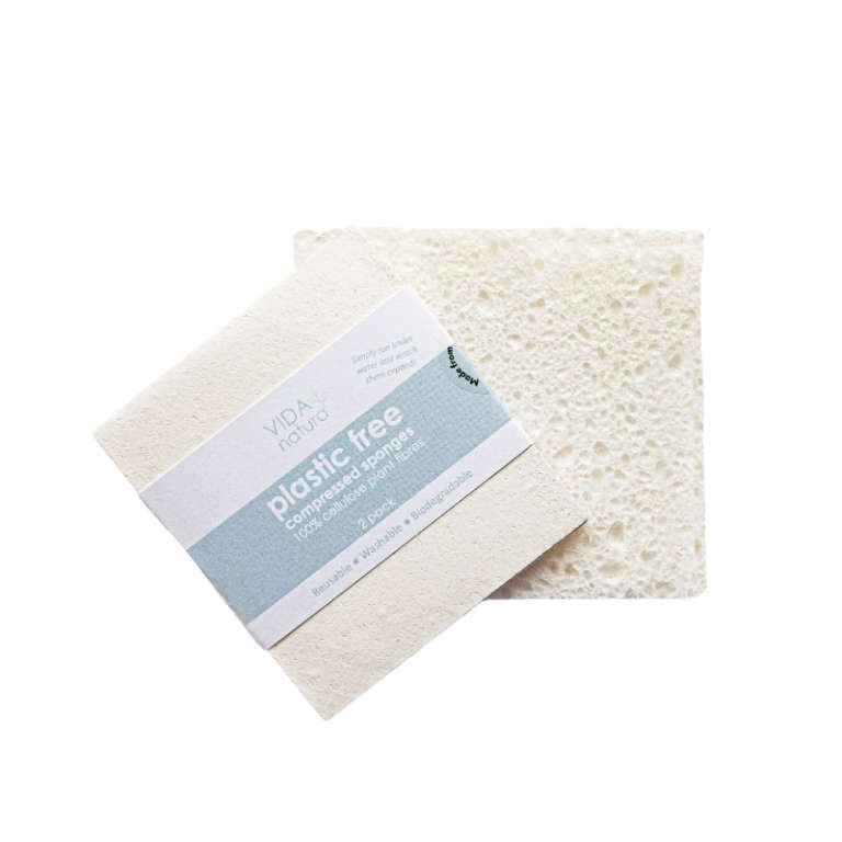 2 x Biodegradable Wood Pulp Cellulose Sponges - VIDA Natural